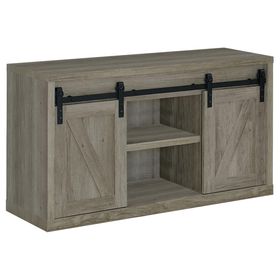 Rustic Style TV Console with Sliding Barn Doors