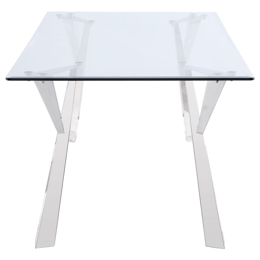 Alaia Rectangular Glass Top Dining Table
