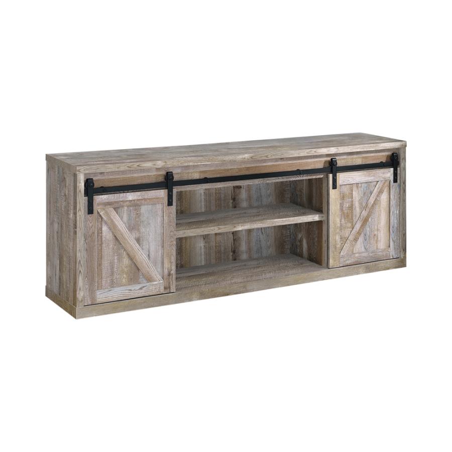 Rustic Style TV Console with Sliding Barn Doors
